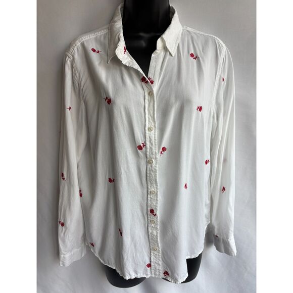 Jane and Delancey | Tops | Jane Delancey White Button Down Embroidered ...